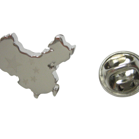 Kiola Designs | Accessories | China Map Shape And Flag Design Lapel Pin ...